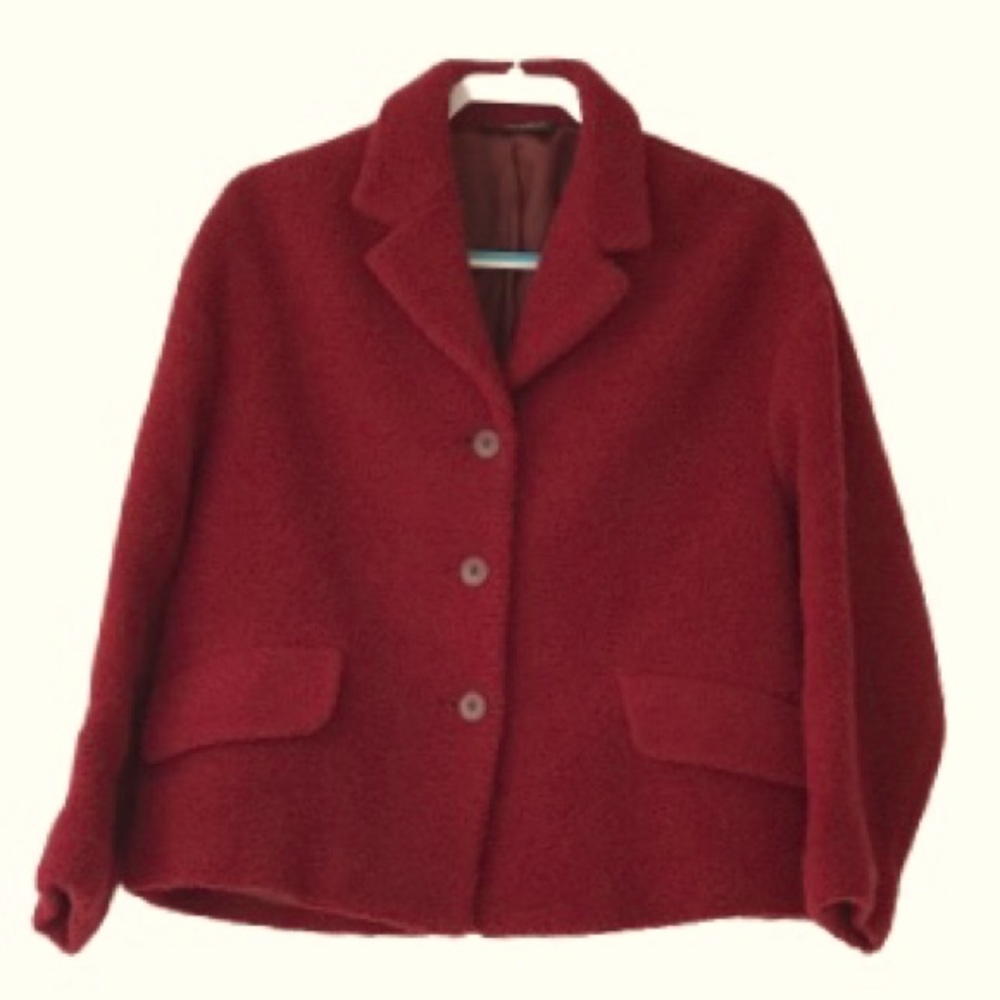 Laura Ashley Red Wool Vintage 3 Button Jacket. - Gem